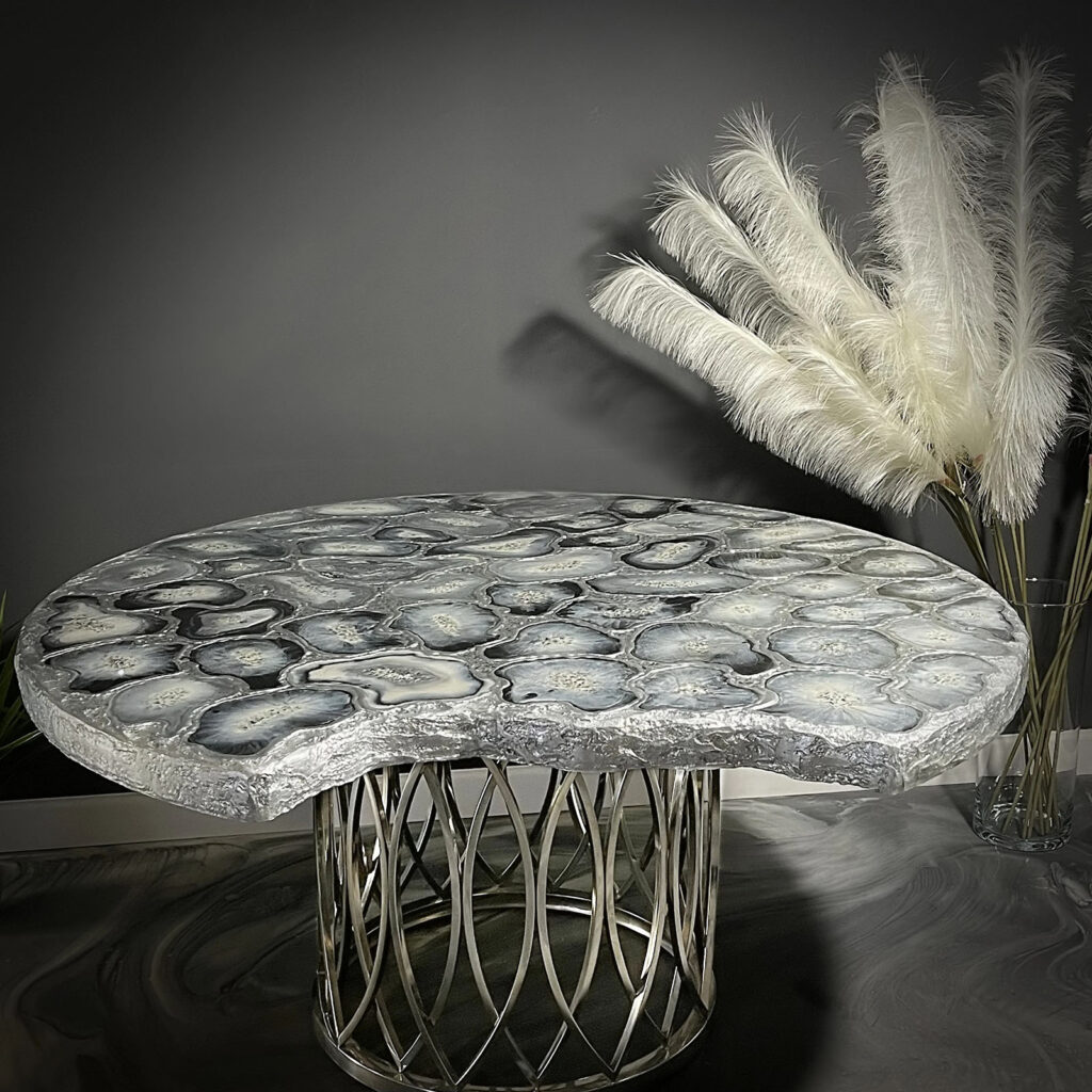 Agate Slice Resin Art Table - CRAOB